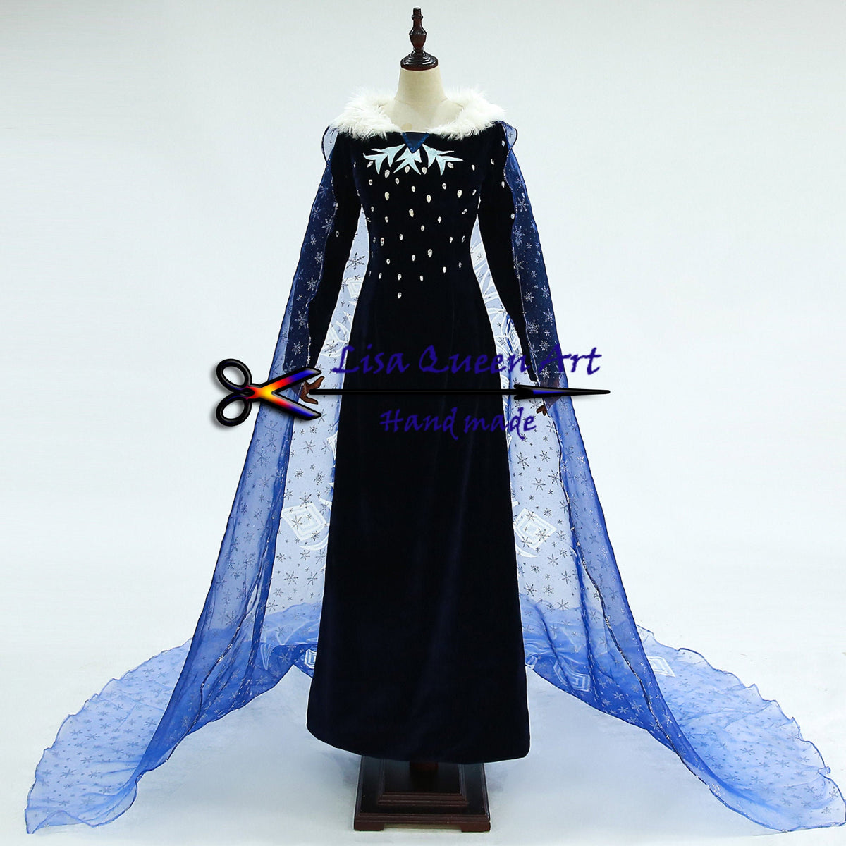 Frozen Elsa Cosplay Velvet Costume Custom Made Size Frozen Elsa Queen Mermaidcosplay