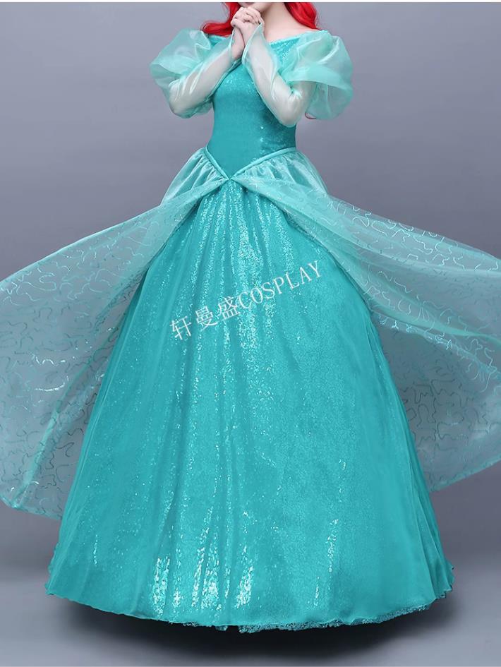 The Little Mermaid Ariel Cosplay Costume Ariel Green dress costume ...