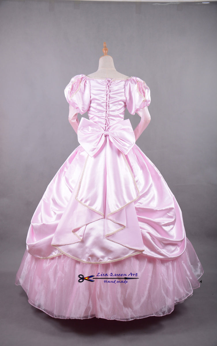 Cosplay costume Fancy Princess Ariel Pink Wedding dress The little Mer ...