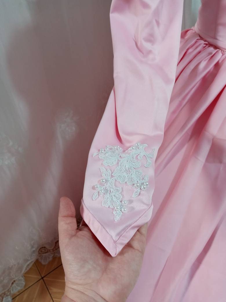 Ariel pink dress Cosplay costume princess customade Little mermaid+hoo ...