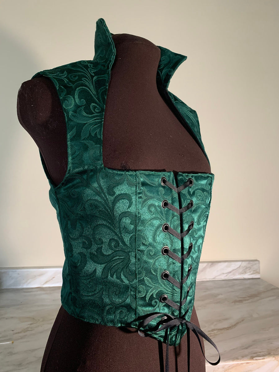 Hunter Green Brocade Renaissance costume – Mermaidcosplay
