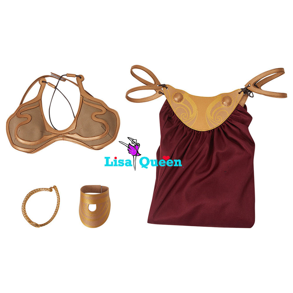 Cosplay Costume Slave Leia Metal Bikini Star Wars Return of the Jedi L ...