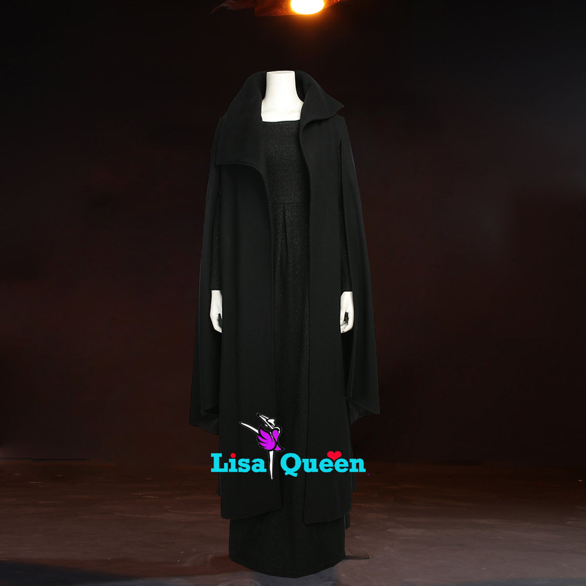 Women's Cosplay Costume The Last Jedi Princess Leia Black Coat Dress ...