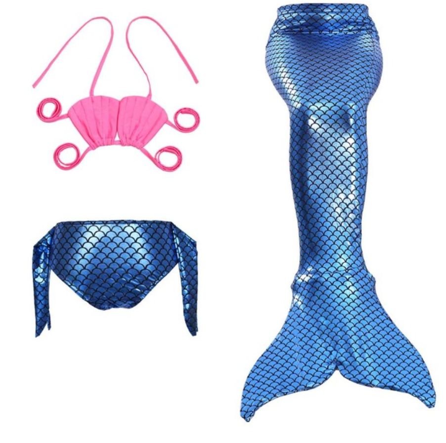 Best Swimmable Mermaid Tail Swimsuit Bikini for Kids Dark Blue Mermaid ...