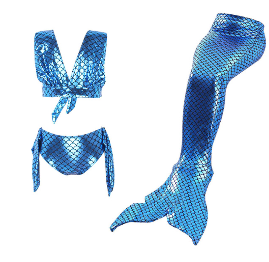 Kids Swimmable Mermaid Swimsuit Bikini for Cheap Dark Blue Girls Merma ...